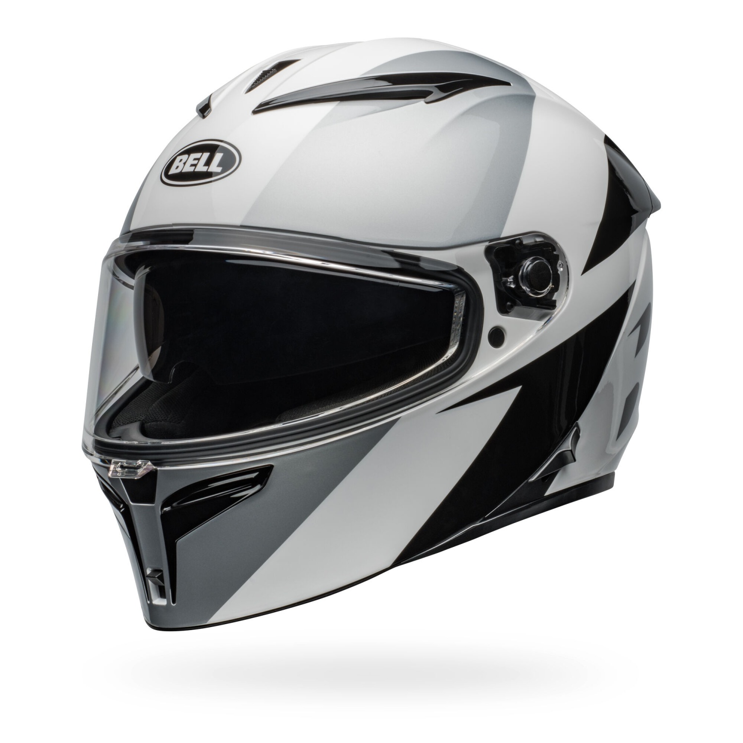Bell Lithium Shear Gloss Silver/White Motorcycle Helmet - Moore Speed ...