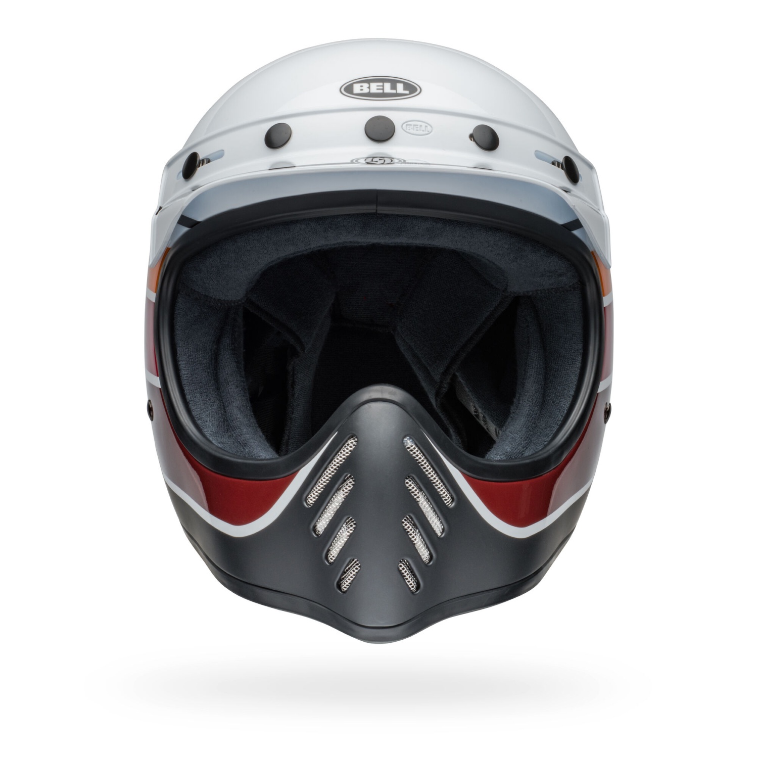 Bell Moto-3 RSD Saddleback Satin/Gloss White/Black Motocycle Helmet ...