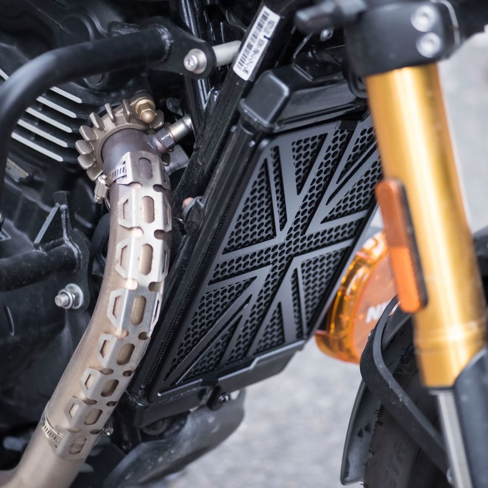 Motone Billet Radiator Guard Kit 400 - Union Jack - Black - Moore Speed ...