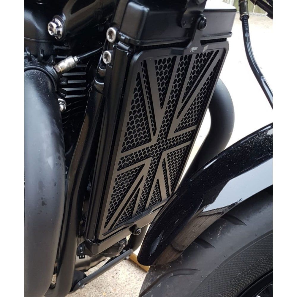 Union Jack Billet Radiator Guard for Triumph Bobber/Speedmaster by ...