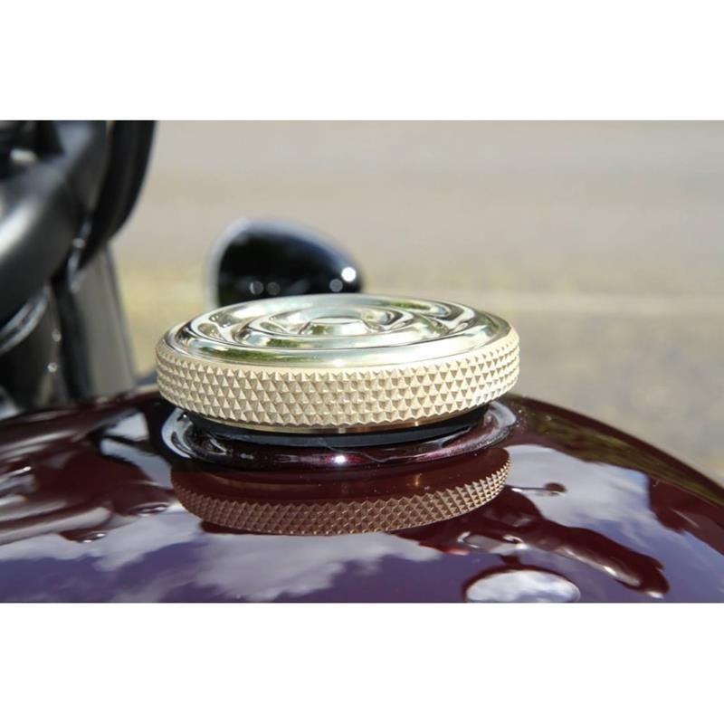 Custom Fuel Tank Billet Brass Cap Rippled For Triumph and Harley ...