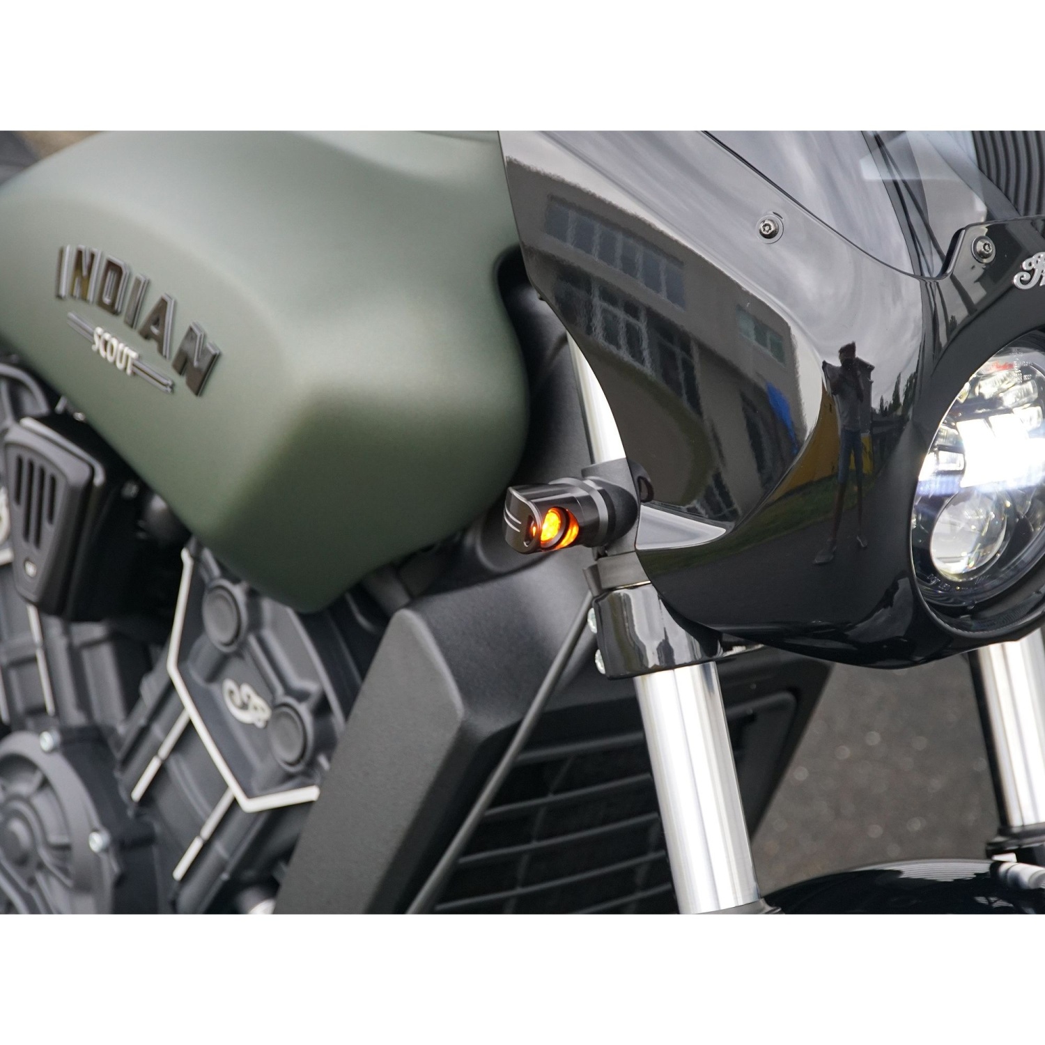 Wunderkind Front LED Turn Signal For Indian Scout Models - Moore Speed ...