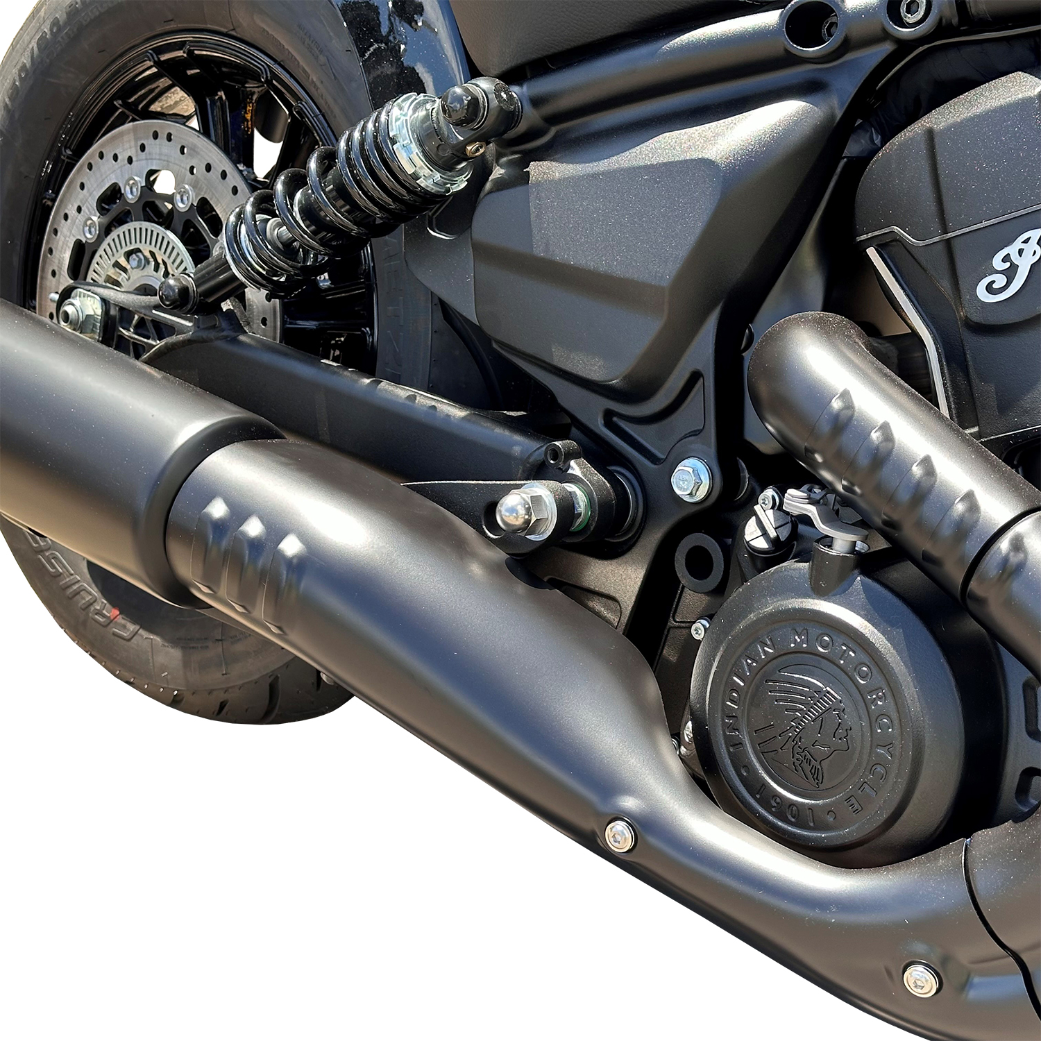 Indian Scout swing-arm exhaust bracket dome nut - Moore Speed Racing